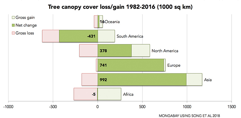 Earth has more trees now than 35 years ago