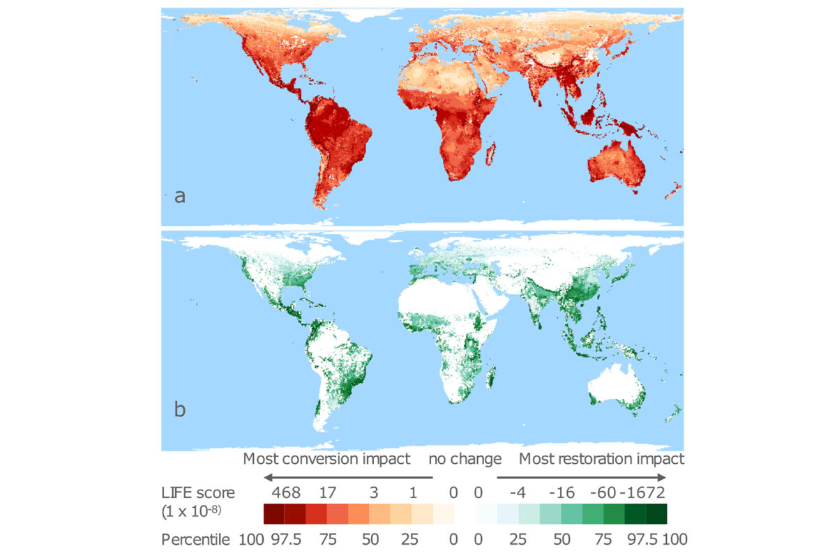 ‘LIFE’ scores map out where habitat loss for crops drives extinction
