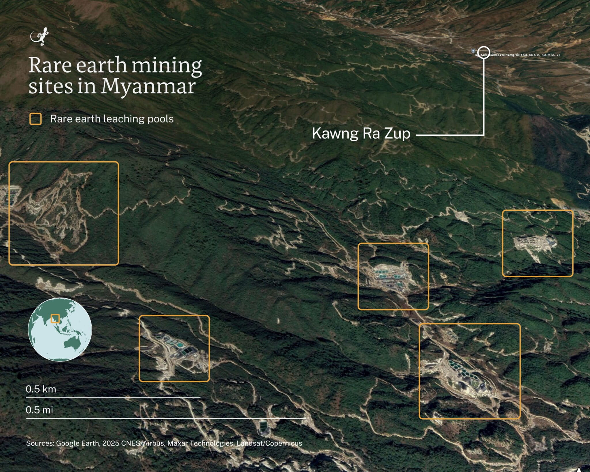 Satellite data show burst of deforestation in Myanmar rare earth mining ...