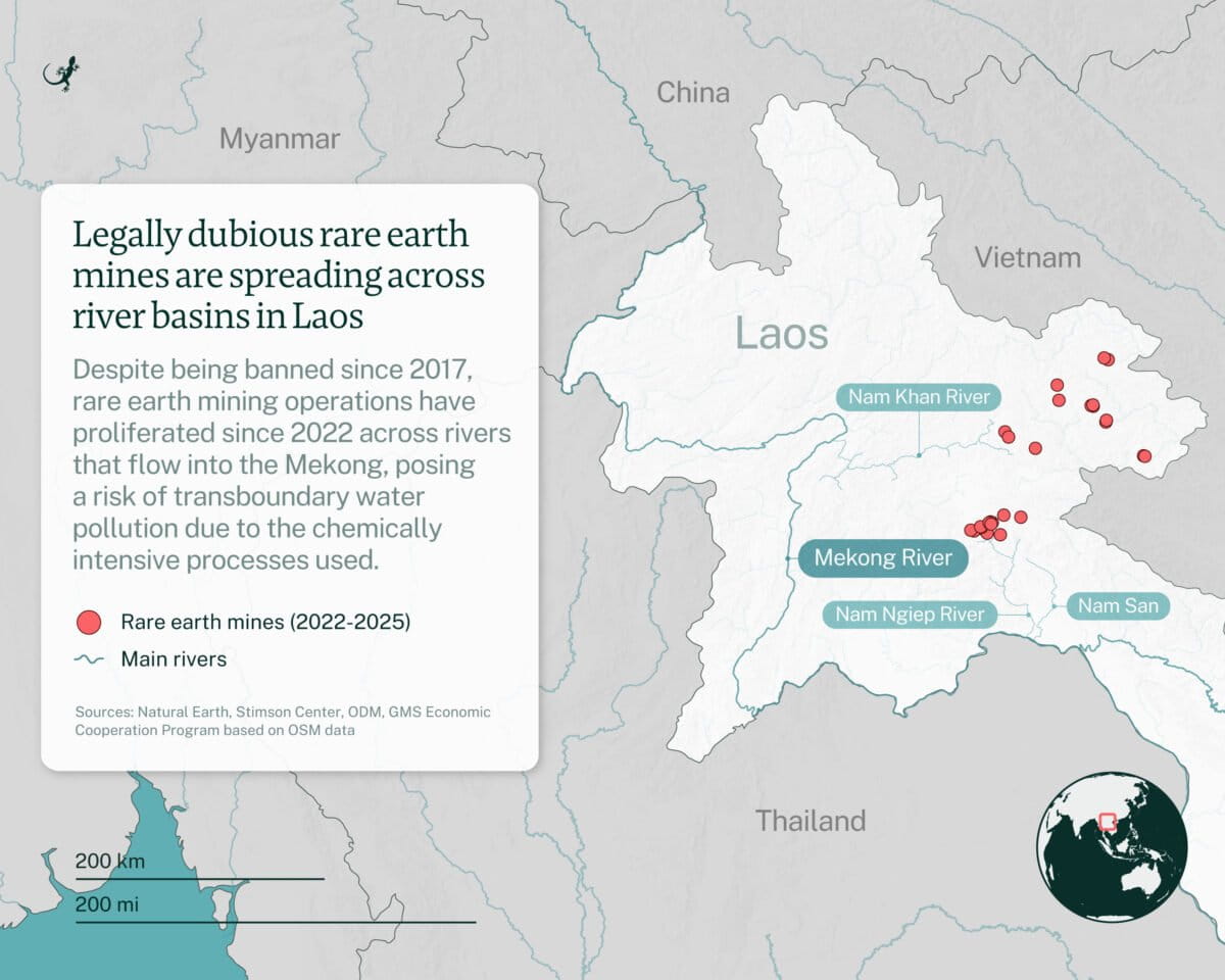 Rare earth mining expands into Laos, threatening entire Mekong River