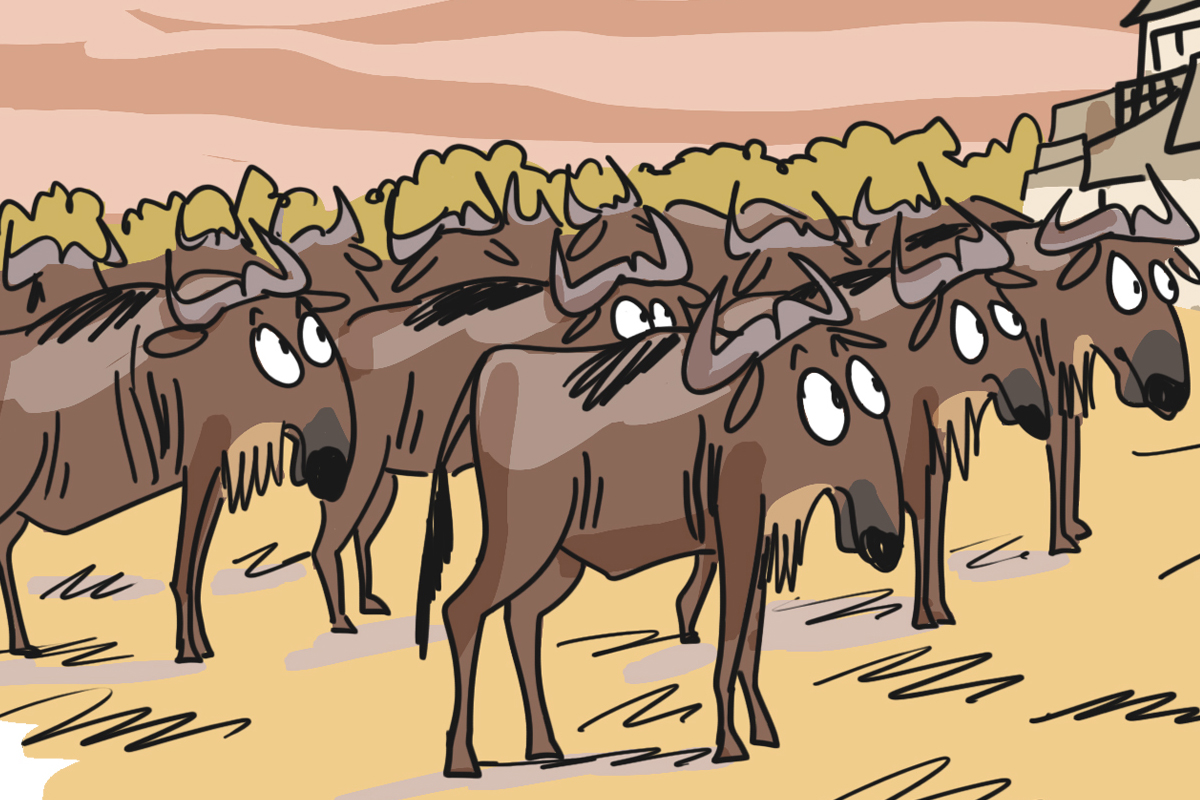 Predators of the Great Wildebeest Migration: Then and now (cartoon ...