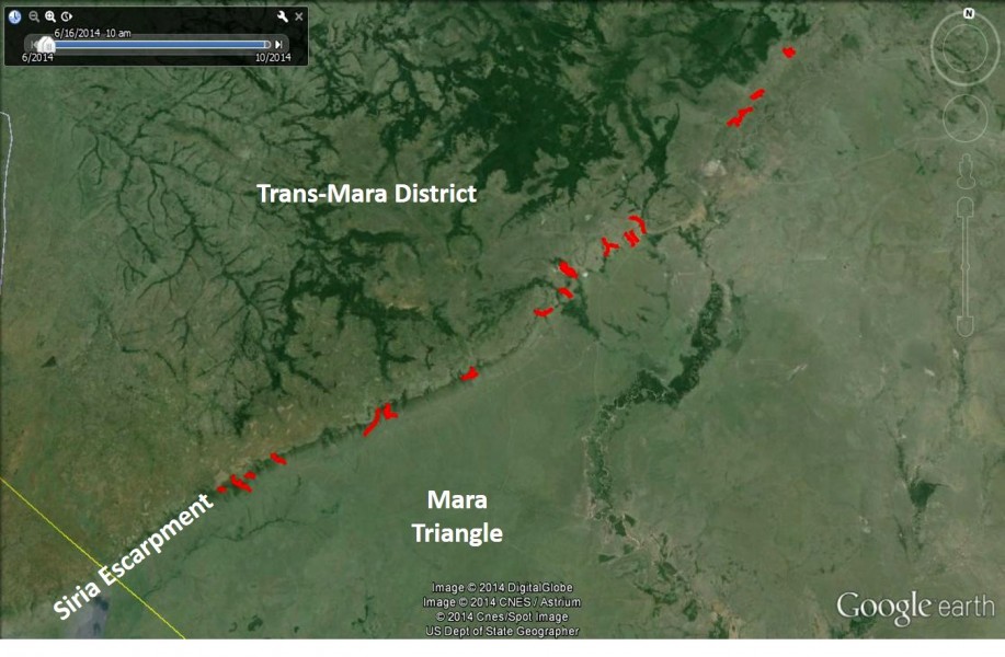 Map of Transmara with corridors - Wildtech
