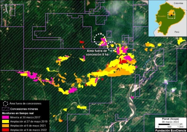 Ecuador: la minería avanza aceleradamente en la provincia de Napo y llega hasta tres de sus ...