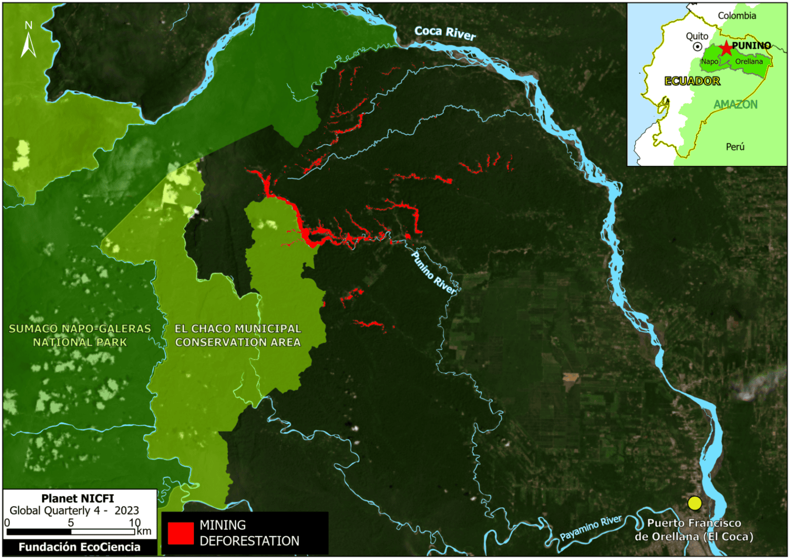 Minería ilegal avanza sin control en la Amazonía de Ecuador y amenaza áreas protegidas y ...